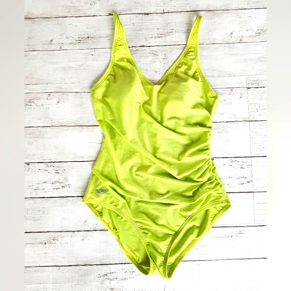 Speedo | Swim | Vintage Rare 9s Speedo Neon Yellowlime Green One Piece ...